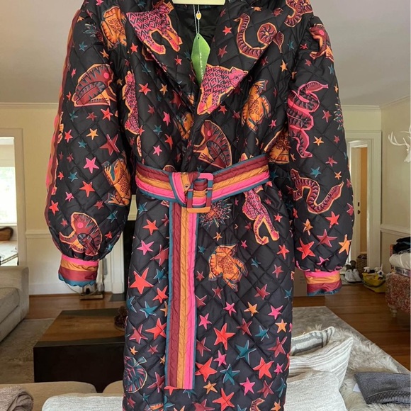 FARM Rio | Jackets & Coats | Farm Rio Animal Starry Sky Quilted Puffer ...